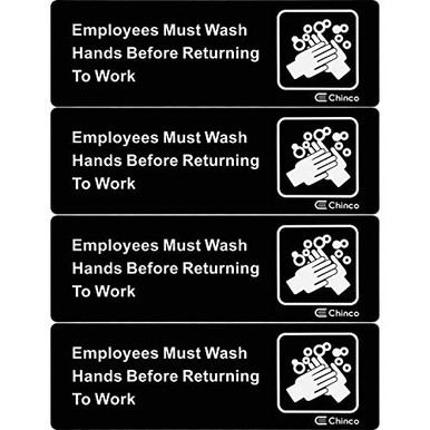 4 Pieces Employees Must Wash Hands Before Returning to Work Sign ...