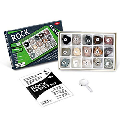 Set of 15 Science Rocks & Minerals Specimen Kit with Guidebook ...