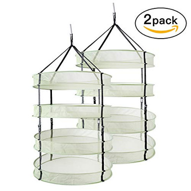iPower GLDRYRD2L4X2 2 ft 4 Layer Plant Drying Rack, 2 Pack, White ...