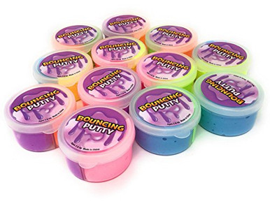 4E's Novelty 12 Pack Bouncing Neon Fluffy Putty Two Colors per ...