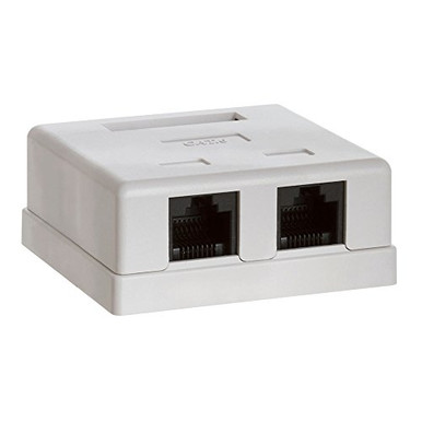 Cmple - 2 Port Cat6 Surface Mount Box, RJ45 Cat6 Dual Port Surface ...