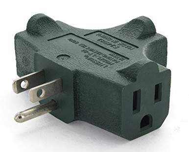 Ram-Pro 3 Prong T Shaped 3 Way Outlet Wall Plug Adapter - 125V/15A ...