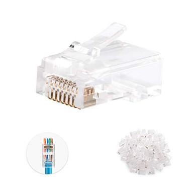 Cable Matters 100 Pack Cat 6 Pass Through RJ45 Modular Plugs for Solid ...