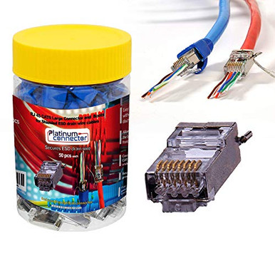Platinum Connector Shielded CAT6 ESD Connector 50 Pieces with 50 Boots ...