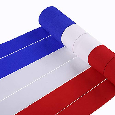Teemico 12 Rolls 4th of July Crepe Paper Tinsel Garland Independence ...