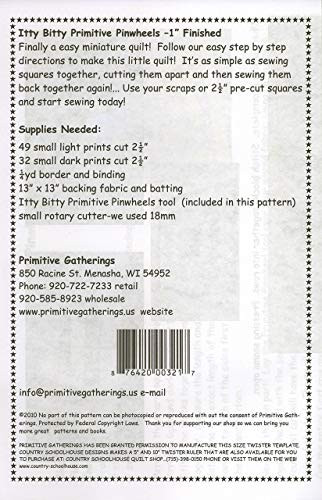 Itty Bitty Primitive Pinwheels Pattern ~ Pinwheel Tool Quilting ...