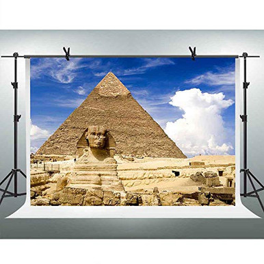 FHZON 10x7ft Egyptian Pyramid Face Image Photography Backdrops Blue Sky ...