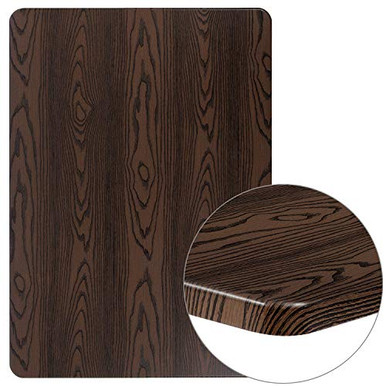 Flash Furniture XU-3042-WD-GG Rustic Wood Grain Laminate Restaurant ...