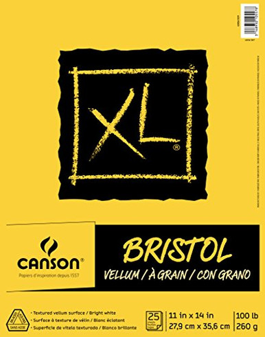 Canson XL Series Bristol Vellum Paper Pad, Heavyweight Paper for Pencil ...