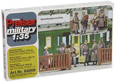 Preiser 64006 Military Former German Army WWII Unpainted 1/35 Home Leave Package(6) 1/35 Scale ...