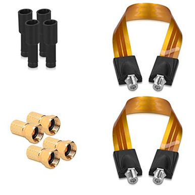 kwmobile Flat Coaxial Window Cables - Set of 2 Satellite Feed-Through F ...