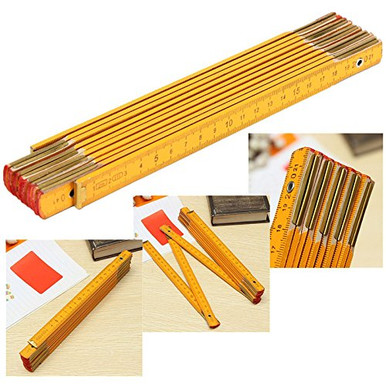 2M Wooden Folding Ruler Measuring Meter Rulers For Builder Carpenter ...