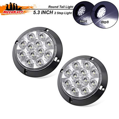 Meerkatt (Pack of 2) 4 Inch Round White LED Clearance Lamp 12 Diodes ...