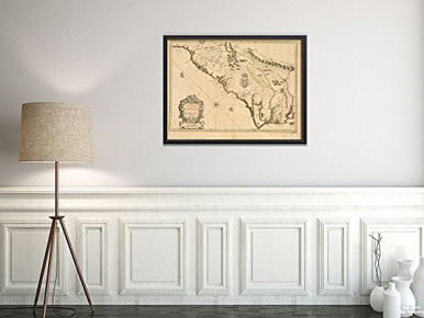 1676 Map North Carolina|South Carolina A New Description of Carolina ...