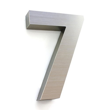 3D 7inch House Number (#7) - Brushed Aluminium - Numeros Residenciales ...