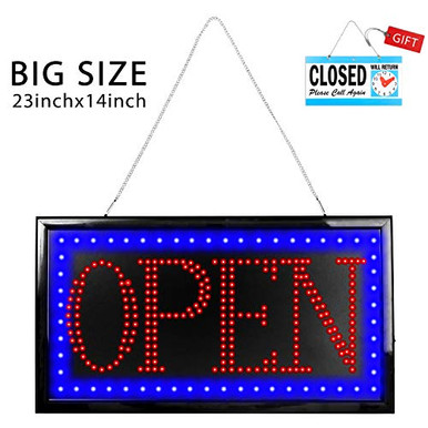 Large LED Open Sign, 23x14inch, Open Sign for Business, LED Sign, Light ...