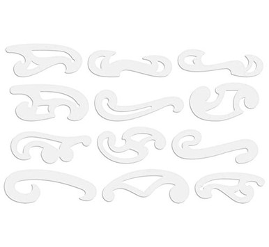 Set of 12 French Ship Curves Drawing Drafting Template Stencil Scales ...