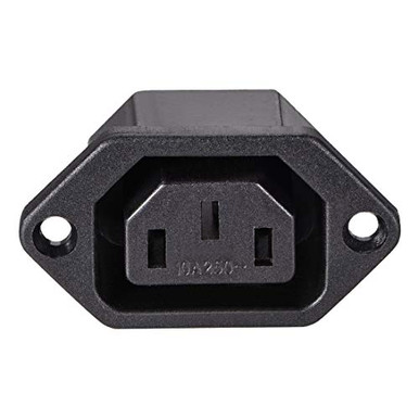 uxcell C13 Panel Mount Plug Adapter 250V AC 10A 3 Pins IEC Inlet Module ...