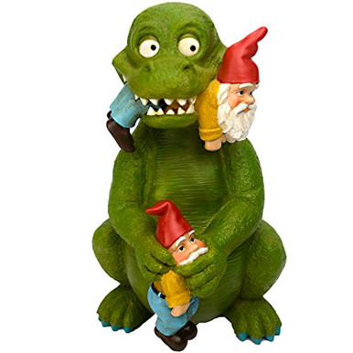 Dino the Gnome Eating Dinosaur - Designed and Hand Painted by Twig ...