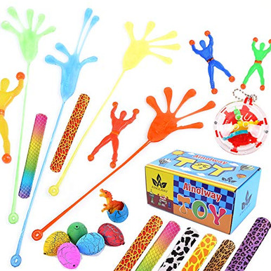 Party Favor Toys Set for Kids, Vinyl Stretchy Sticky Toy Assortment ...