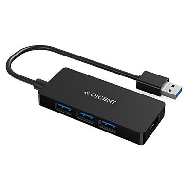 QICENT 4-Port USB 3.0 Hub with Individual Power Switches and LED ...