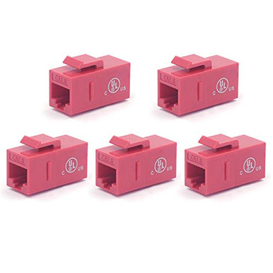 VCE [UL Listed] 5-Pack CAT6 Keystone Coupler,RJ45 Female to Female ...