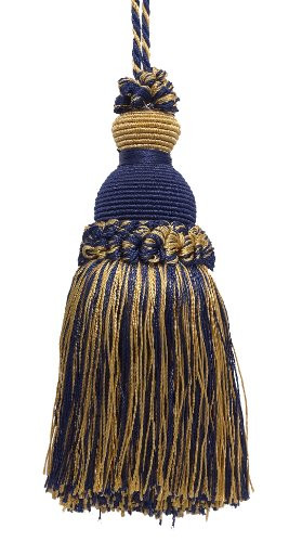 DÉCOPRO Decorative 5" Key Tassel, Dark Navy Blue, Gold Imperial II ...