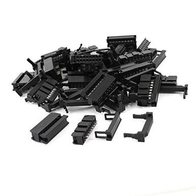 uxcell 25 Pcs FC-16P 2x8 Pin Female Header IDC Cable Connector 2.54mm Pitch - Warehousesoverstock
