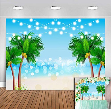 Fanghui Summer Tropical Beach Photography Backdrop Glitter Bokeh ...