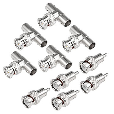 uxcell 3 Way BNC Q9 Male to Female and BNC Q9 Male to RCA Male Coaxial ...