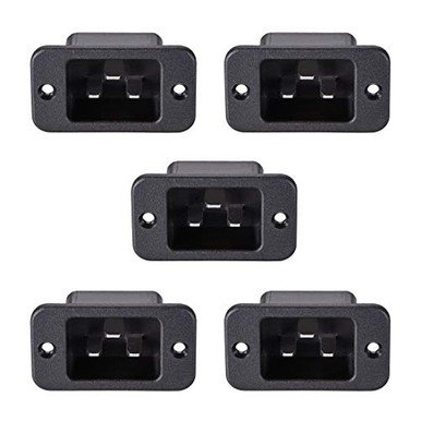 uxcell C20 Panel Mount Plug Adapter AC 250V 16A 3 Pins IEC Inlet Module ...