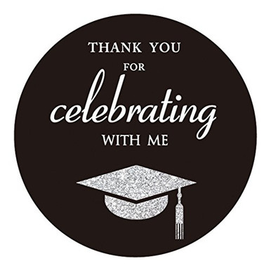 MAGJUCHE Silver Class of 2019 Graduation Thank You Stickers, Congrats ...