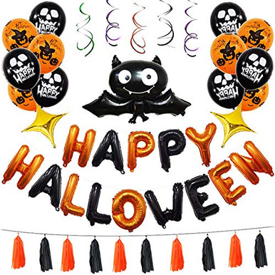 Halloween Balloons Set, 45 Pack Halloween Balloons Black Vampire Bat ...