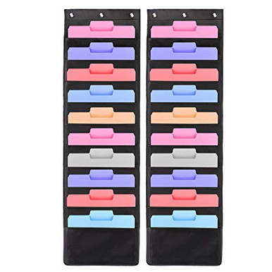 Wall Storage Pocket Charts (2 PACK) 10 large Pockets Over the Door ...