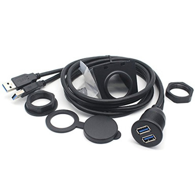 USB Panel Flush Mount Cable - Rerii 1 Meter 3ft Dual USB 3.0 Extension ...