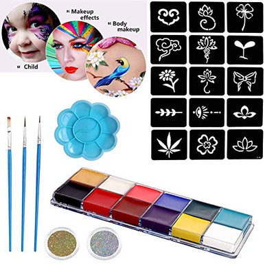 COKOAHPPY Professional Face & Body Paint Kit - 12 Vivid Color Paints ...