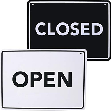 Modern Open Sign, Closed Sign (Double Sided) - Lightweight & Waterproof ...