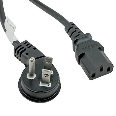 ACP1012 Flat Low Profile Angled NEMA 5-15 Plug to IEC C13 6 Foot UL ...