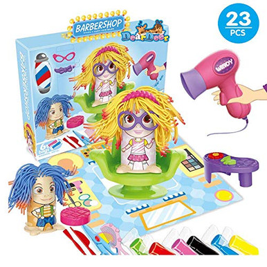 Deardeer Play Dough Playset Playdough Barber Shop Crazy Cut Fuzzy ...