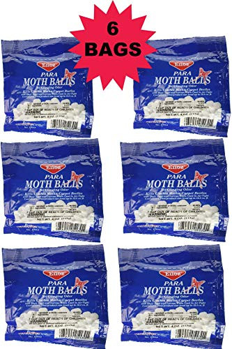 ENOZ Moth Balls 4oz, 6-Packages Protects Against Clothes Moths, Carpet ...