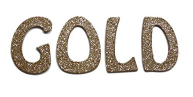 Gold Metallic Glitter HandCut Chipboard Letters Alphabet set Sickers 2 ...