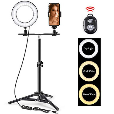Mini Ring Light, Foxin LED Ring Light 6" with Tripod Stand for YouTube ...