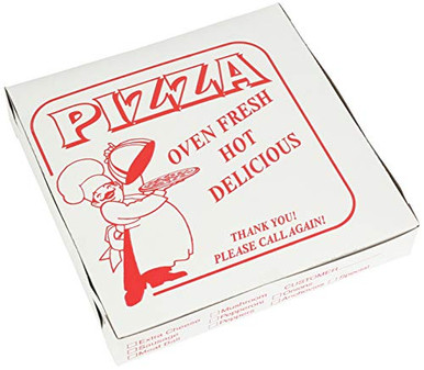 10" Length x 10" Width x 1.75" Depth Lock Corner Clay Coated Pizza Box ...