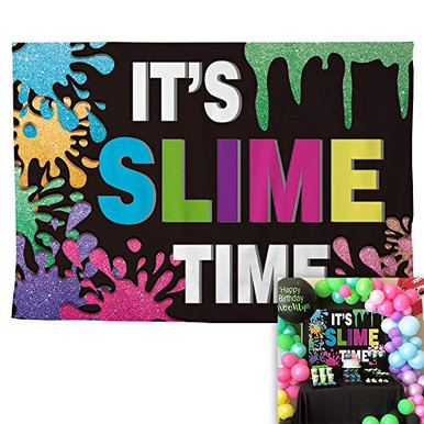 Allenjoy 7x5ft Polyester It's Slime Time Backdrop for Kids Colorful ...