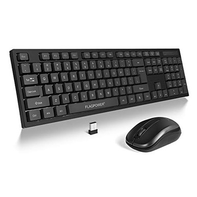 Wireless Keyboard and Mouse Combo, FLAGPOWER Ultra Slim Keyboard and ...