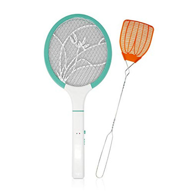 BugKwikZap USB Rechargeable Electric Fly Swatter & Manual Fly Swatter ...