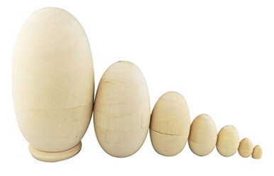Winterworm DIY Unpainted Blank Wooden Egg Shape Russian Nesting Dolls ...