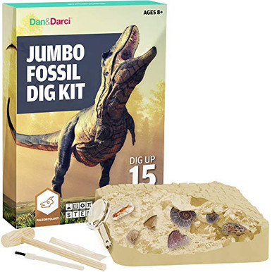 Mega Fossil Dig Kit - Dig Up 15 Real Fossils (Dinosaur Bones, Sharks ...