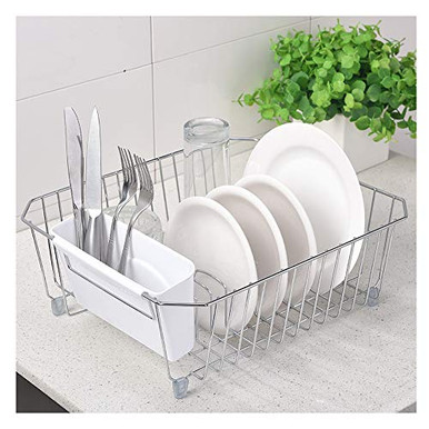IKEBANA Kitchen In-Sink Chrome Finish Wire Dish Rack, Small Dish ...