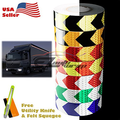 Free Tool Kit 2"x120ft Arrow Red Neon Yellow Night Reflective DOT-C2 ...